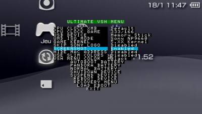Ultimate VSH menu v1.02 : une copie du GEN VSH Menu pour M33 - GAMERGEN.COM